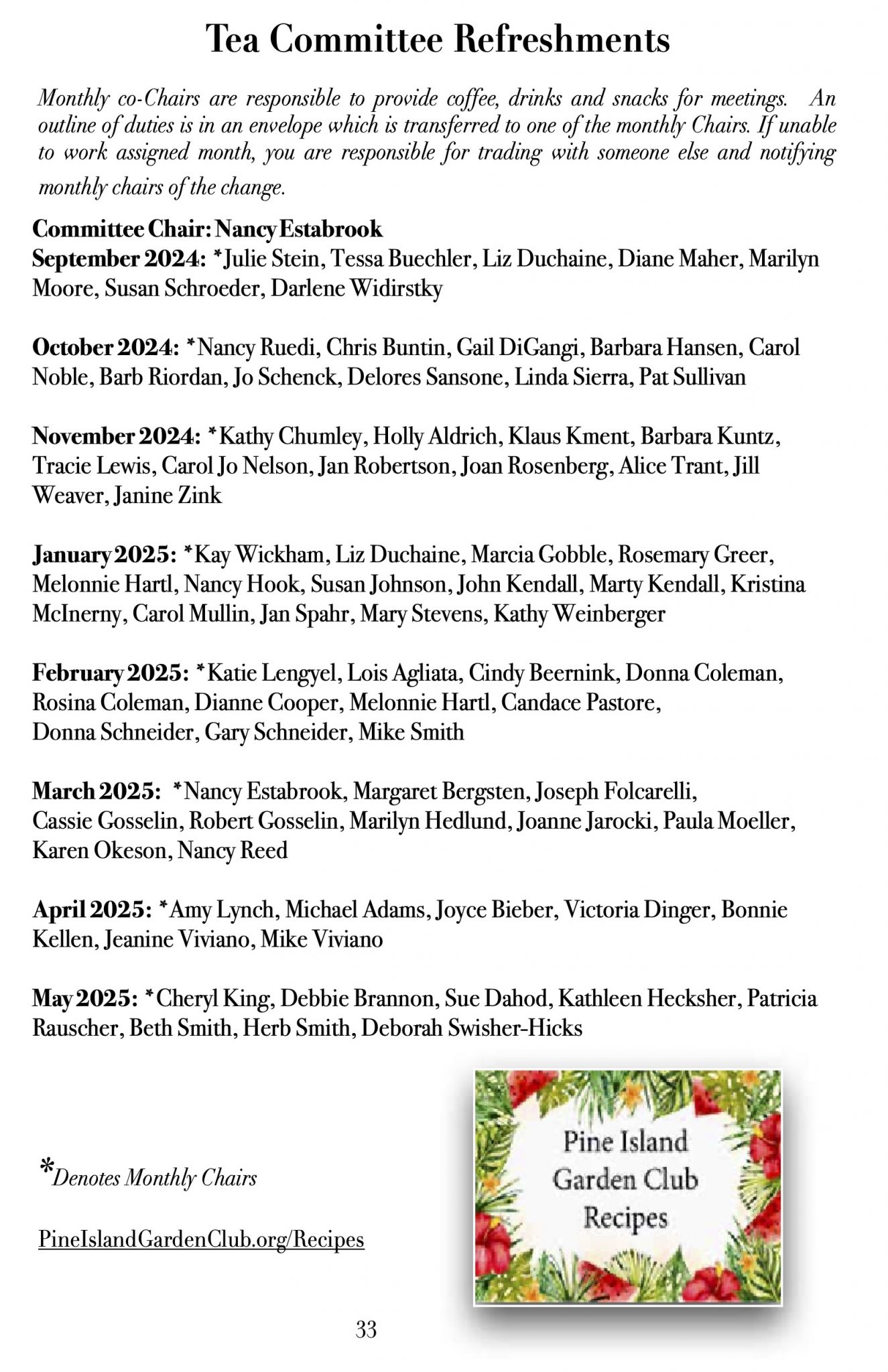 Tea Committee – Pine Island Garden Club